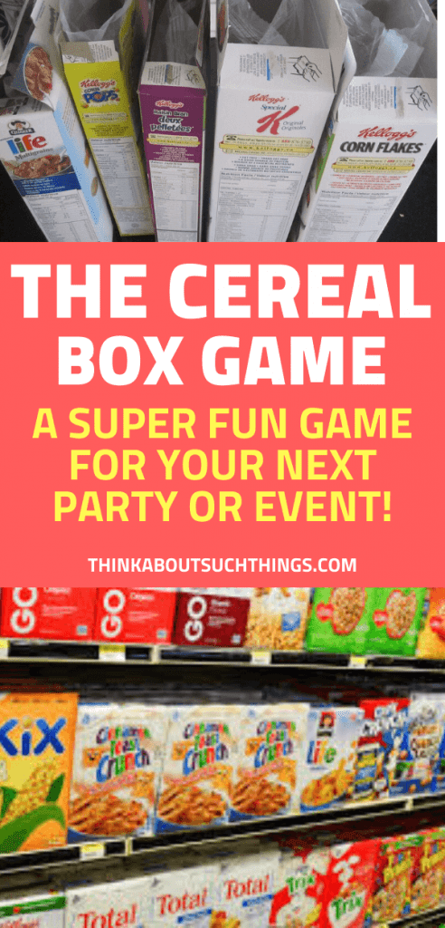 How To Play The Epic Cereal Box Game with Video Think About Such Things