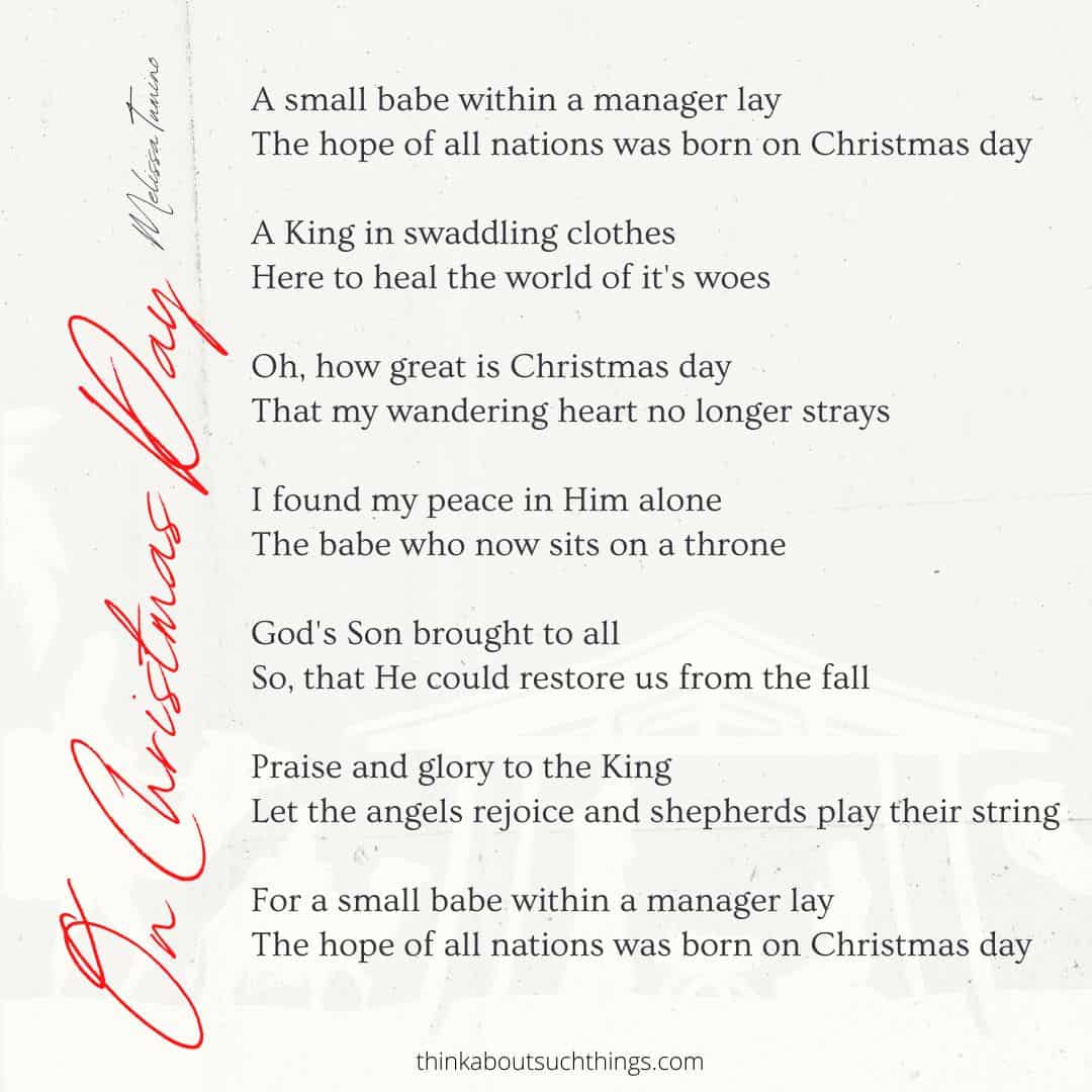 10 Beautiful Christian Christmas Poems About Jesus | Think About Such ...