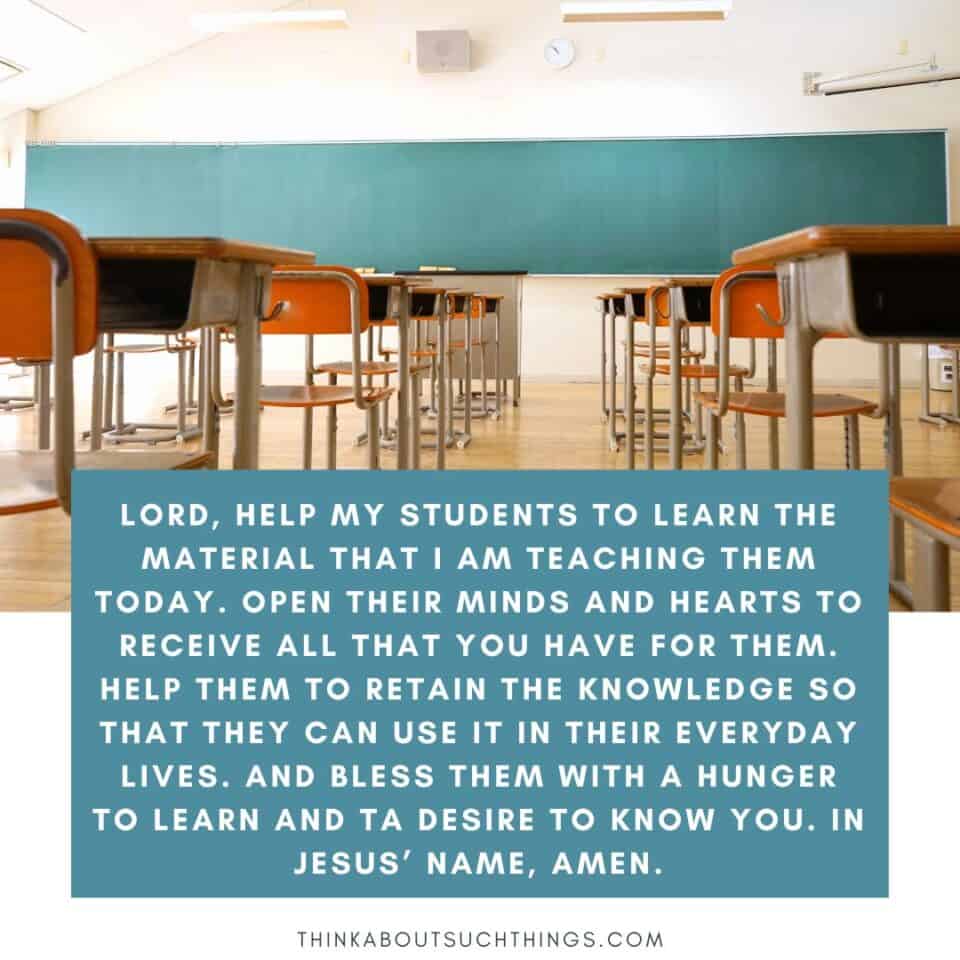 7 Powerful Teacher's Prayers Before Class | Think About Such Things