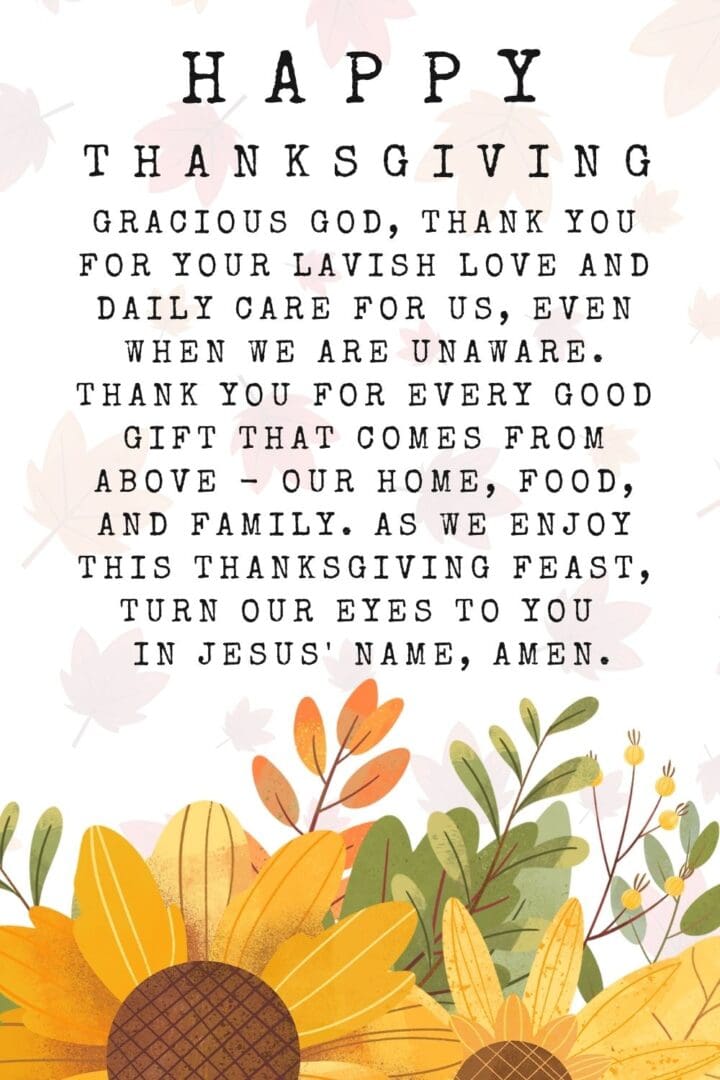 10 Simple Thanksgiving Dinner Prayers To Say Grace | Think About Such ...