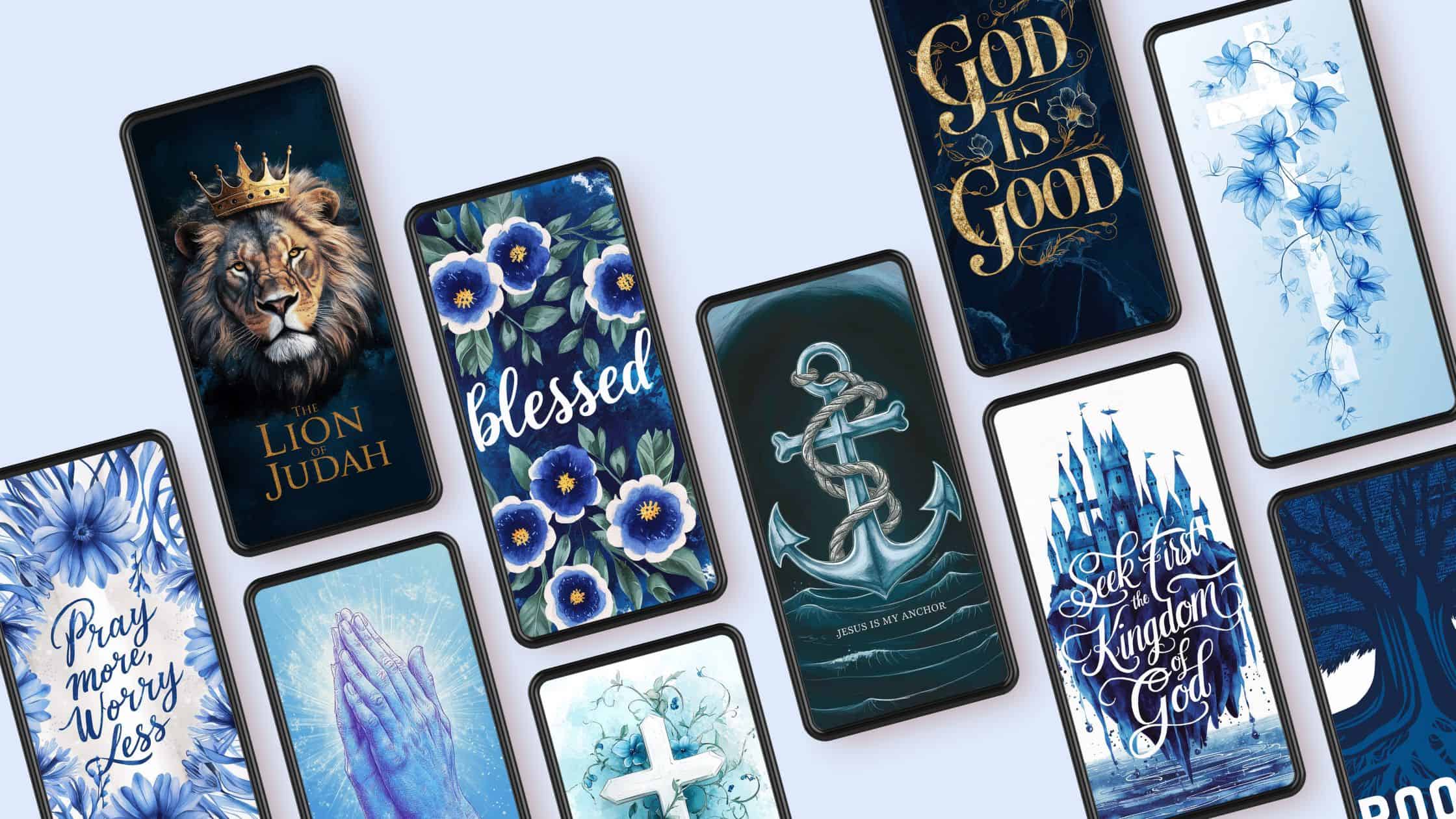 50 Amazing Blue Christian Wallpaper For Your Phone | Think About Such ...